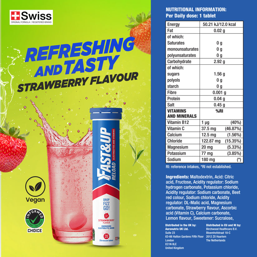 Fast&Up Reload Energy Drink - Strawberry Flavor